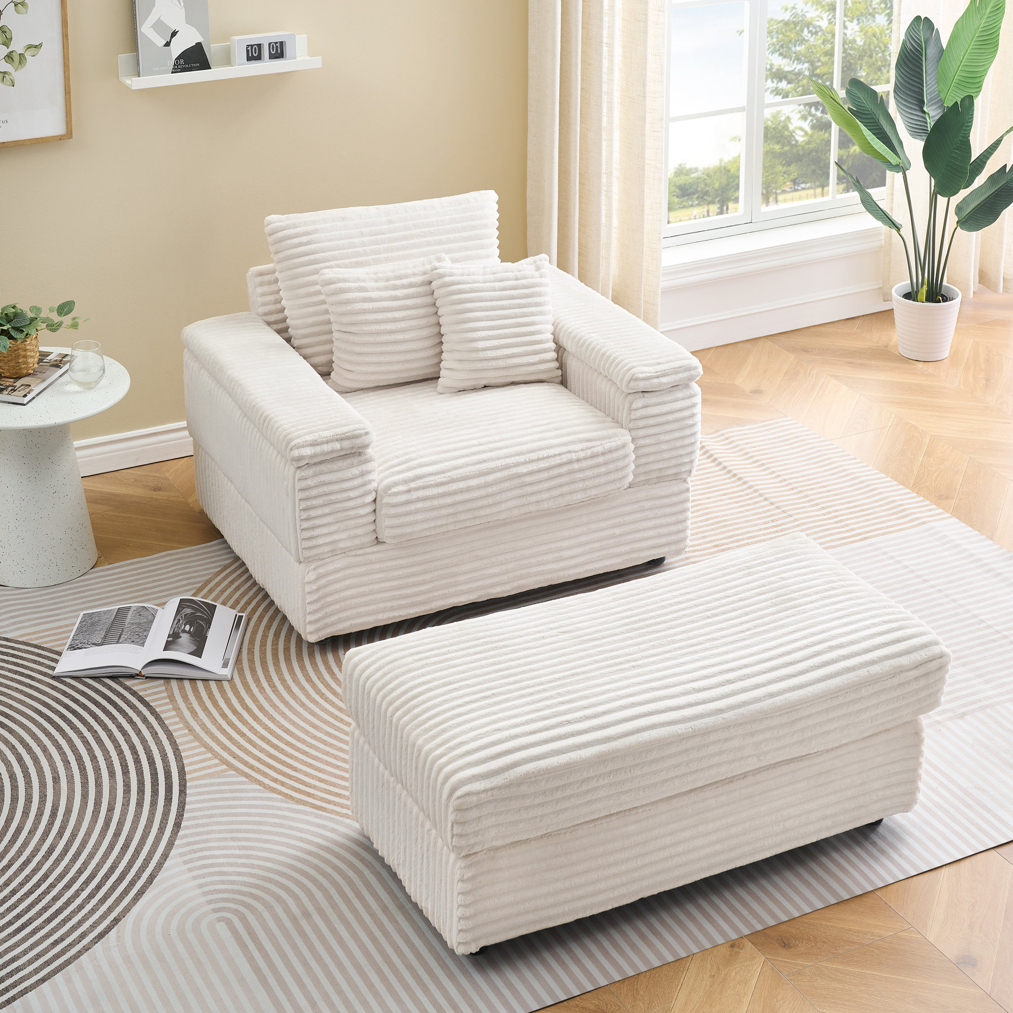 Xinlin Home Technology Co., LTD 44" Deep Seat Single Corduroy Sofa With ...