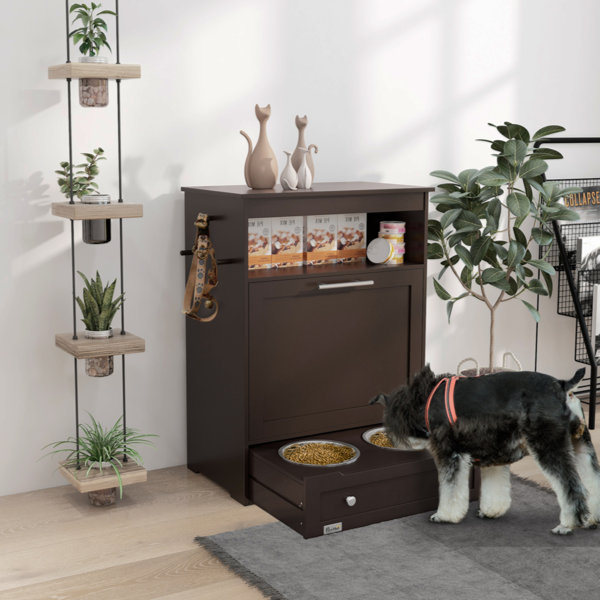 Lark Manor™ Buellton Pawhut Pet Feeder Station, Storage Cabinet Dog ...