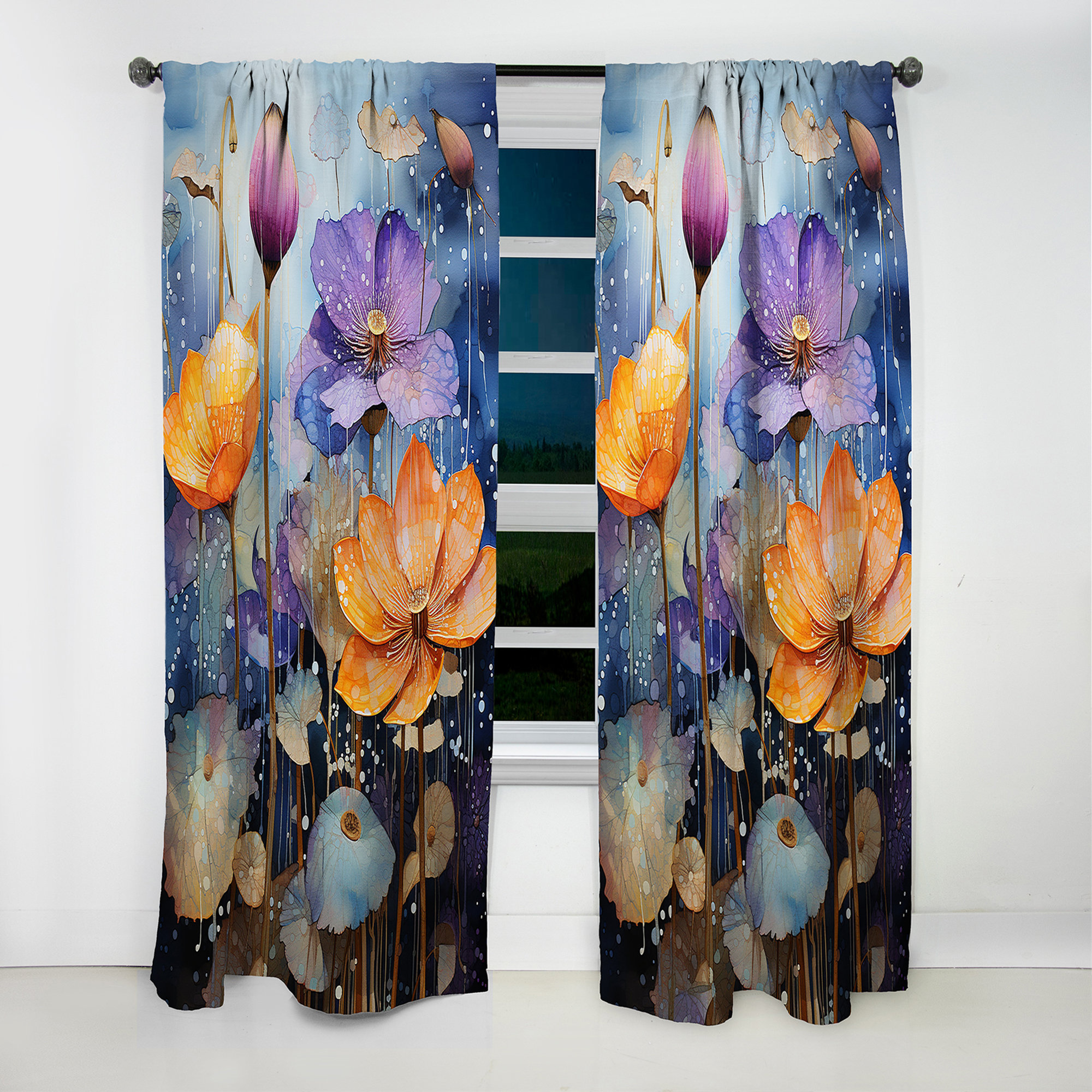 Dakota Fields Keyari Colorful Floral Galaxy - Traditional Velvet ...