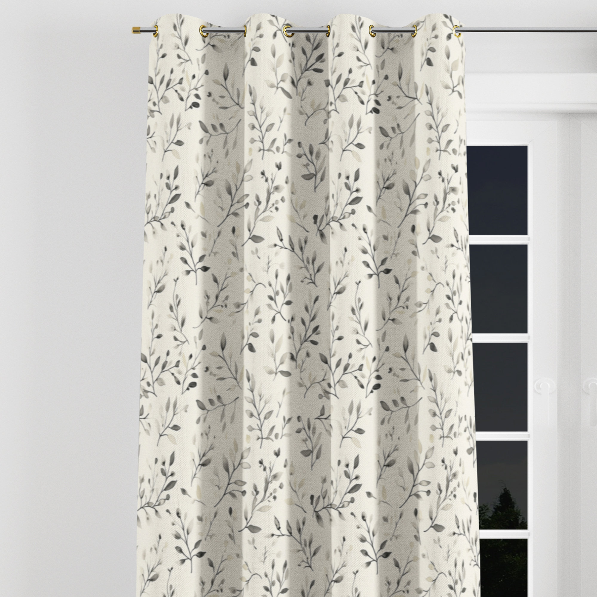 East Urban Home Floral Window curtains - Country Farmhouse Cream ...
