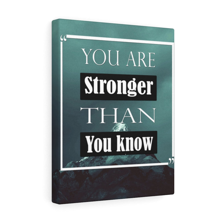 Blue Elephant You Are Stronger Than You Know - Wrapped Canvas ...
