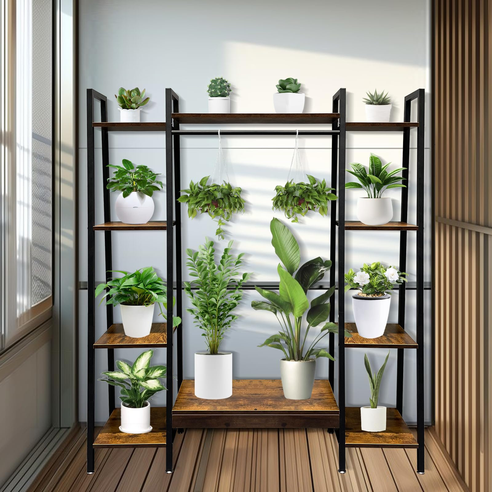 17 Stories Indoor Tall Plant Rack, 6-Storey Metal Plant Rack, Used For ...