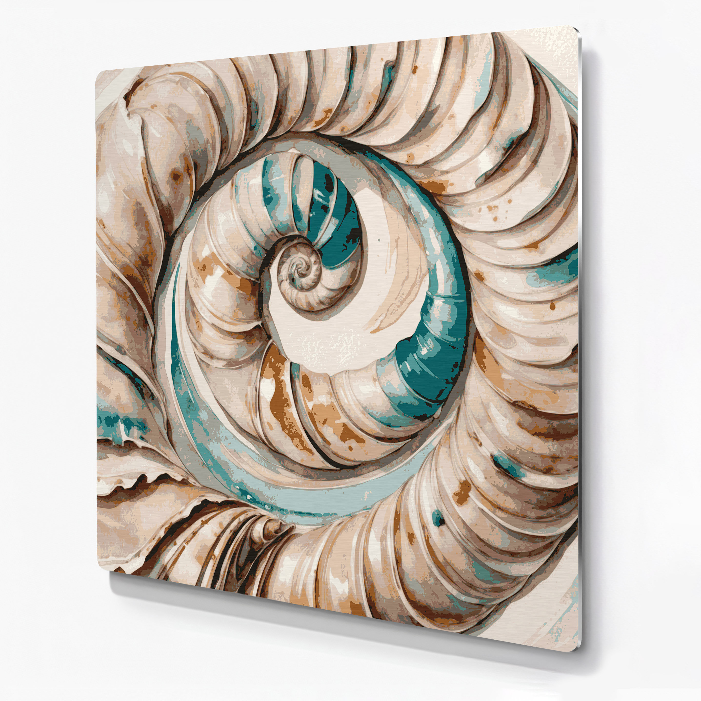 Longshore Tides Coastal Conch Collection Beige Metal Wall Art | Wayfair