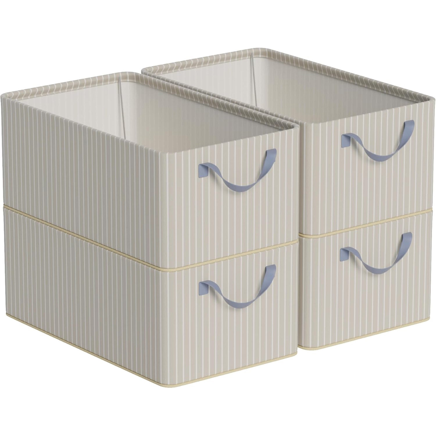 Rebrilliant 4-Pack Foldable Fabric Storage Baskets with Handles ...