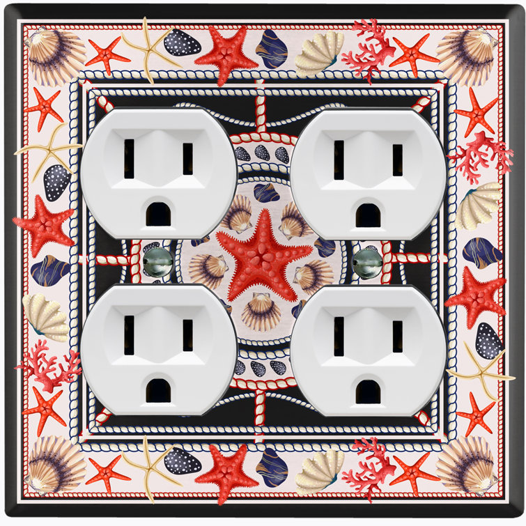 WorldAcc Metal Light Switch Plate Outlet Cover (Nautical Sailor Beach ...