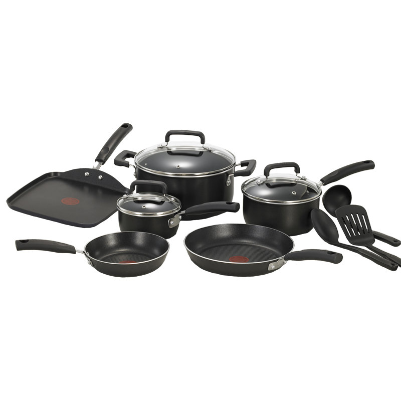T-fal Signature Total Non-stick 12-piece Cookware Set, Black & Reviews ...