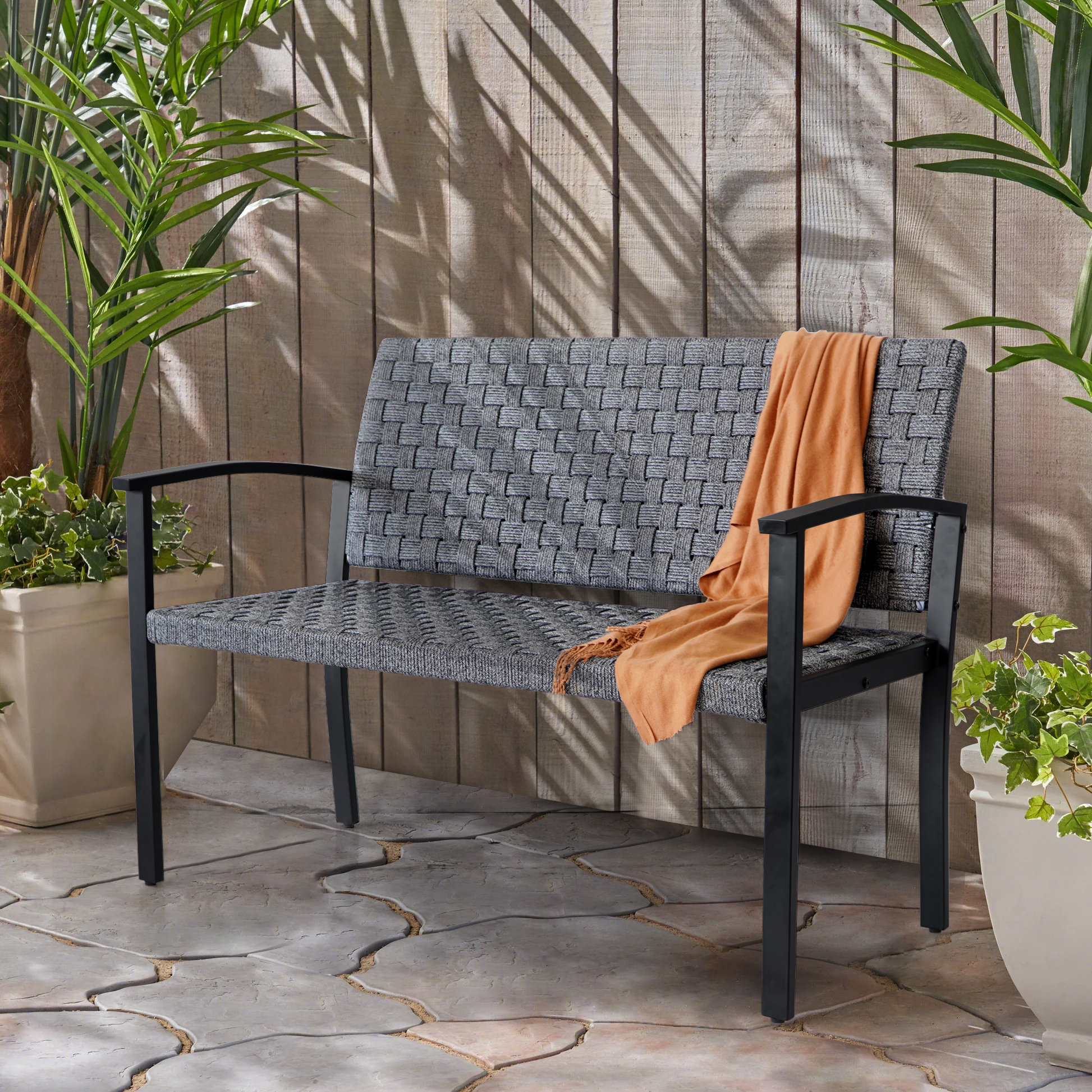 Lark Manor™ Granillo Modern Garden Rope Bench & Reviews | Wayfair