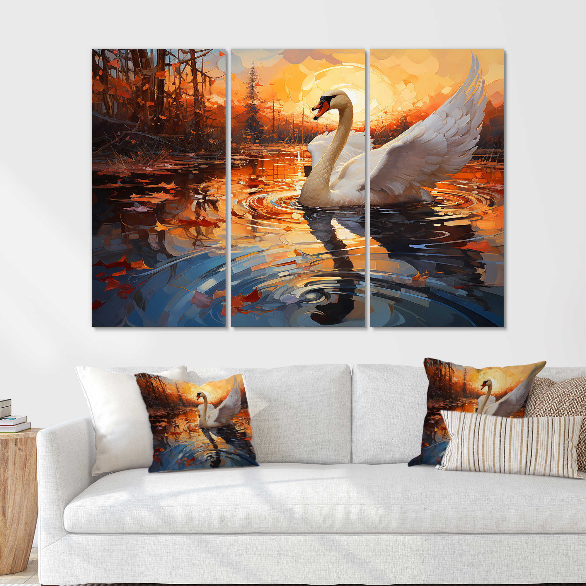 Lark Manor™ Swans Odyssey Beauty I - Swans Animal Wall Art Print Set ...
