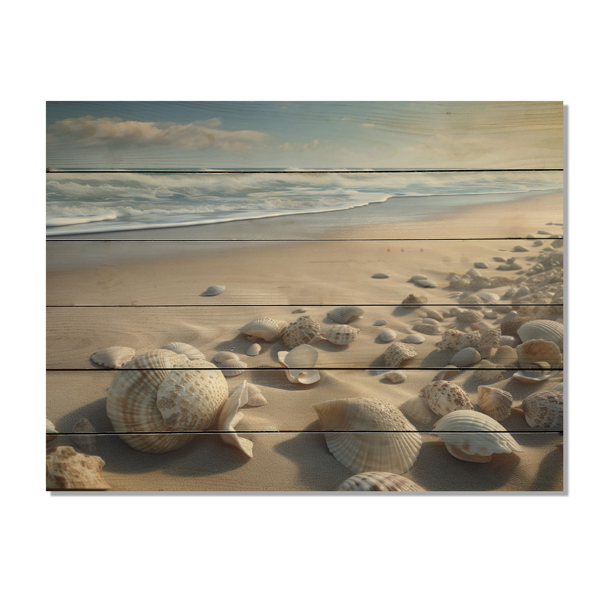 Dovecove Seaside Seashell Treasures VI - Modern Landscape Beach Print ...
