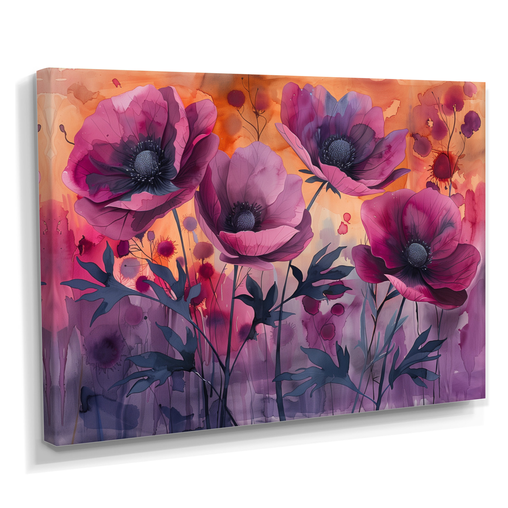 Lark Manor™ Purple Red Delicate Poppy Meadows - Poppies Wall Decor ...
