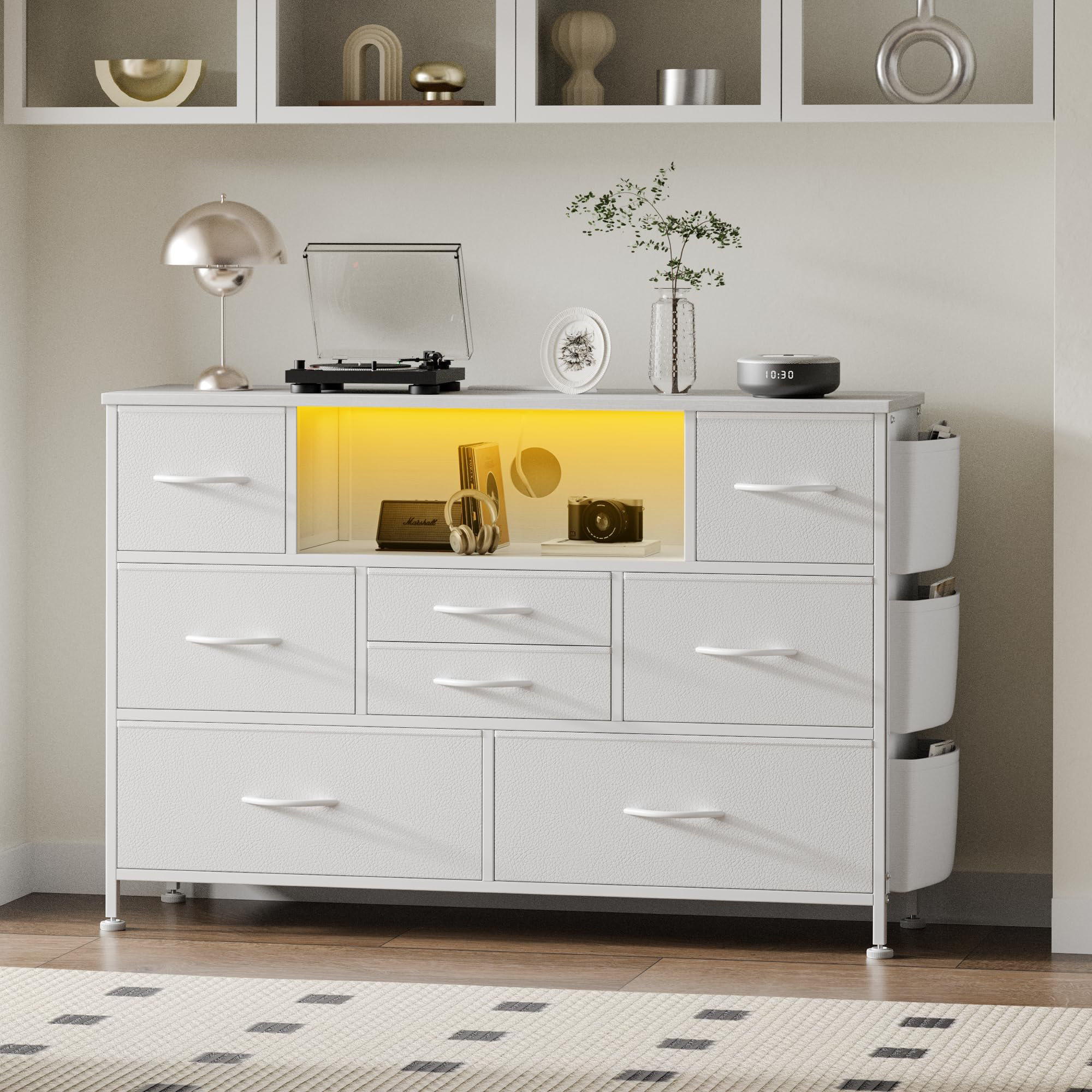 Wrought Studio™ Mikayle Dresser for Bedroom TV Stand with Power Outlets ...