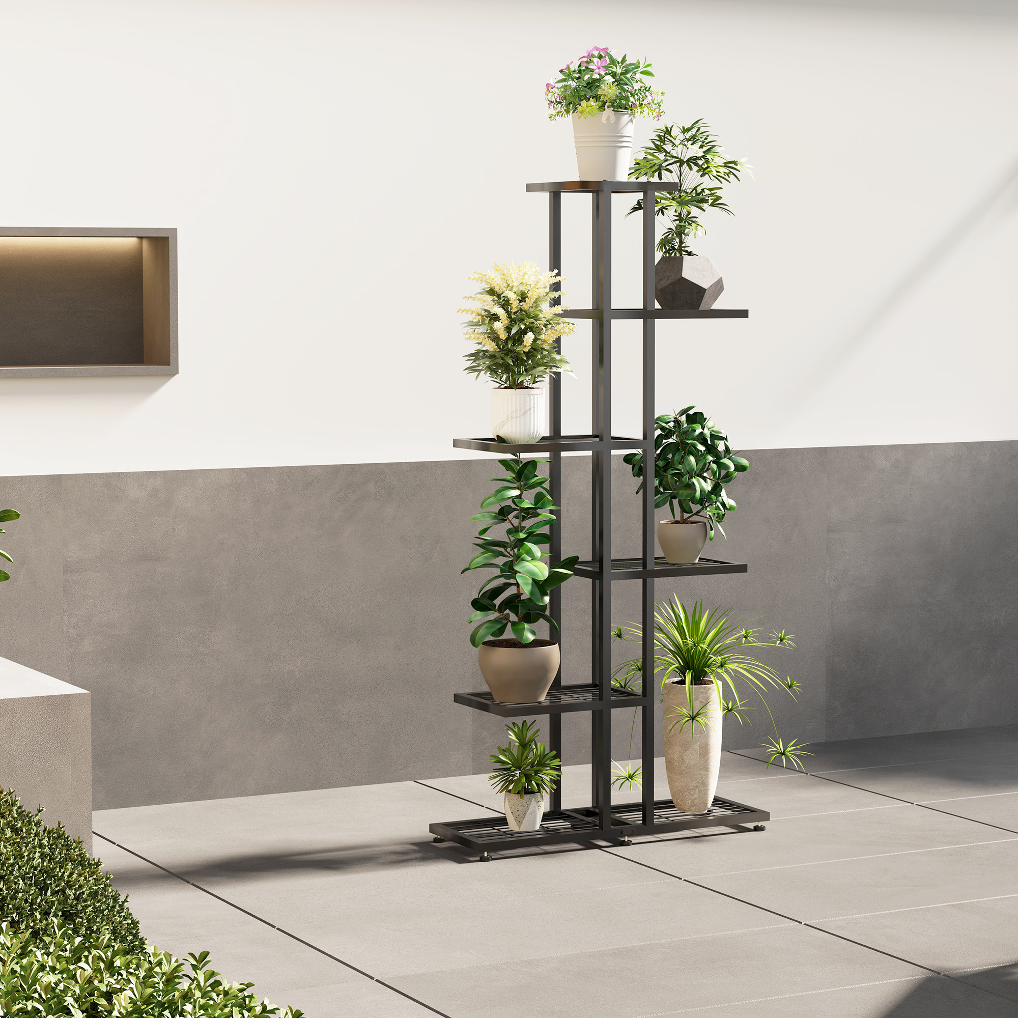 Ebern Designs Plant Stand Indoor Outdoor Plant Stands For Patio 6 Tier ...