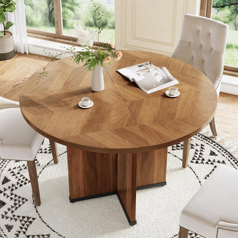 Union Rustic 39-Inch Dining Table For 4, Rustic Kitchen Table, Round ...