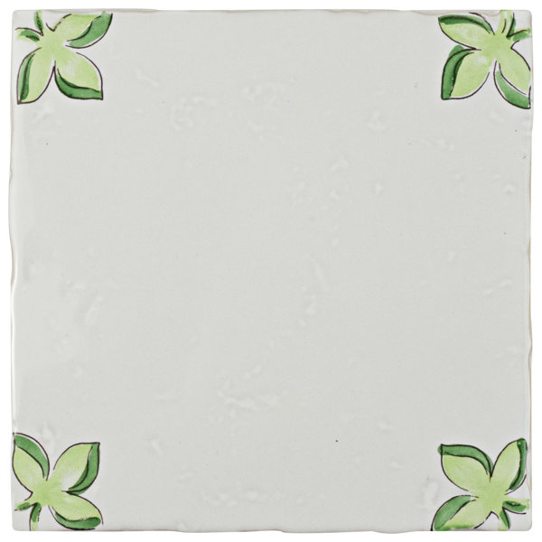 Merola Tile Novecento Paterna Series 5-1/8"x 5-1/8" Ceramic Decorative ...