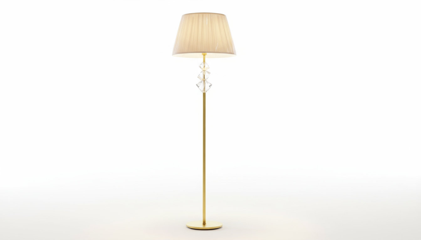 Luxury Light Company Swan-Inspired Crystal Floor Lamp With Gold Stem ...