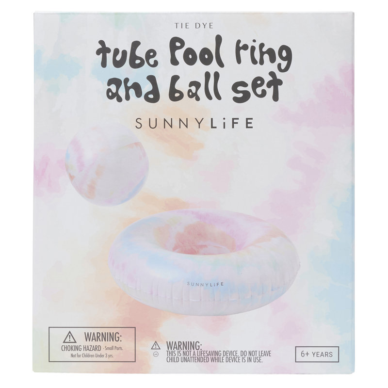 Sunnylife: Tube Pool Ring & Ball Set - Tie Dye - Inflatable Float ...