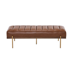 Mercer41 Robbinsdale Modern Channel Tufted Bench With Gold Base | Wayfair