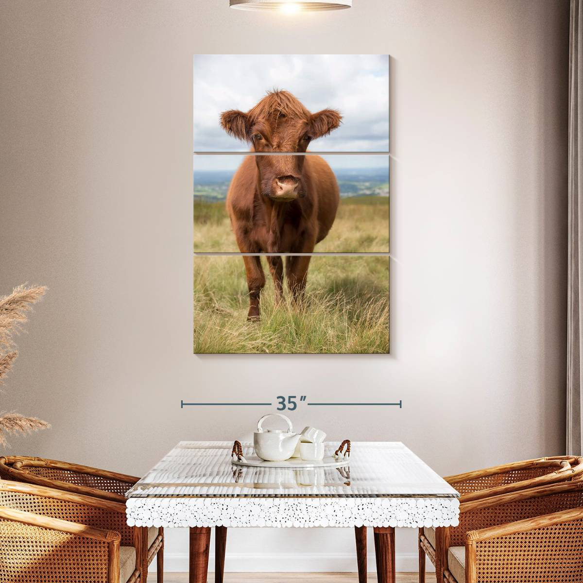 Ebern Designs Brampt Brown English Countryside Cow | Wayfair