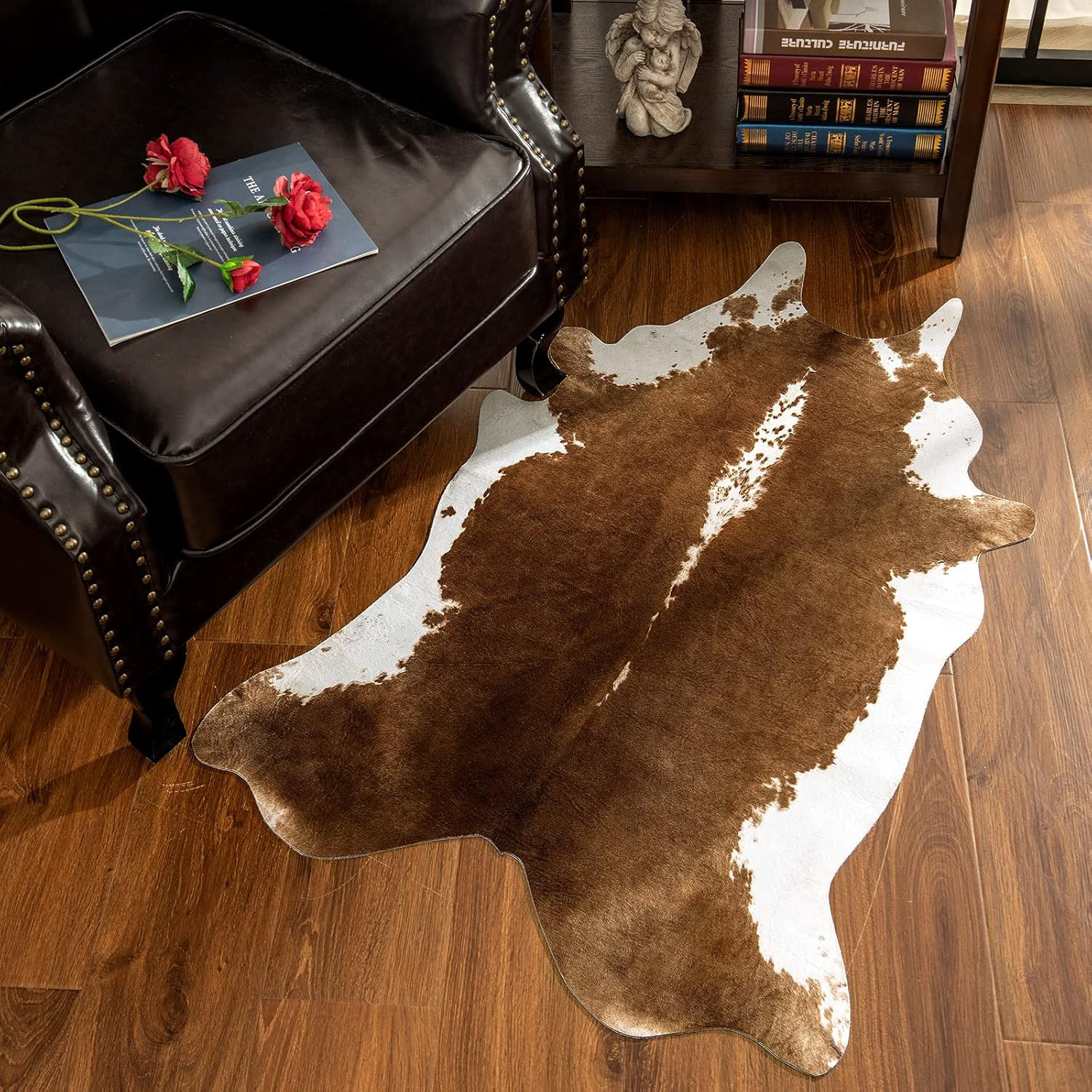 Millwood Pines Premium Faux Cowhide Rug 4.6 x 5.2 Feet, Sturdy and ...