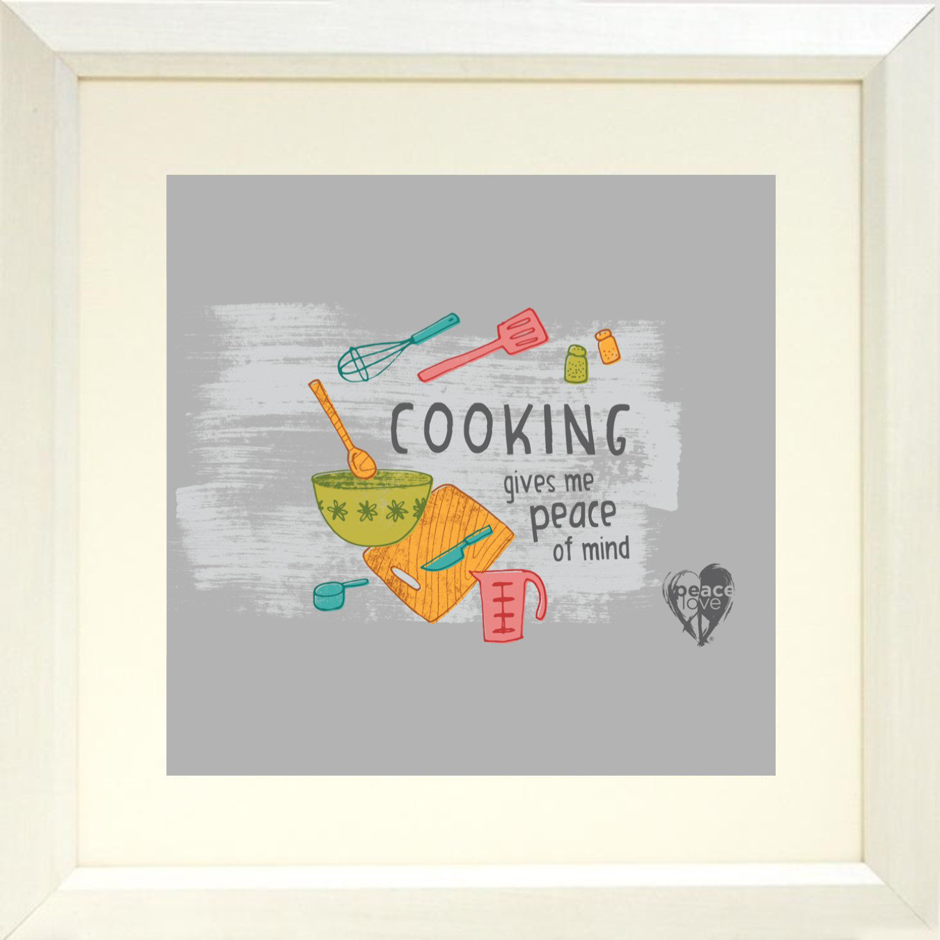 Buy Art For Less 'Cooking Gives Me Peace of Mind' by PeaceLove Framed ...