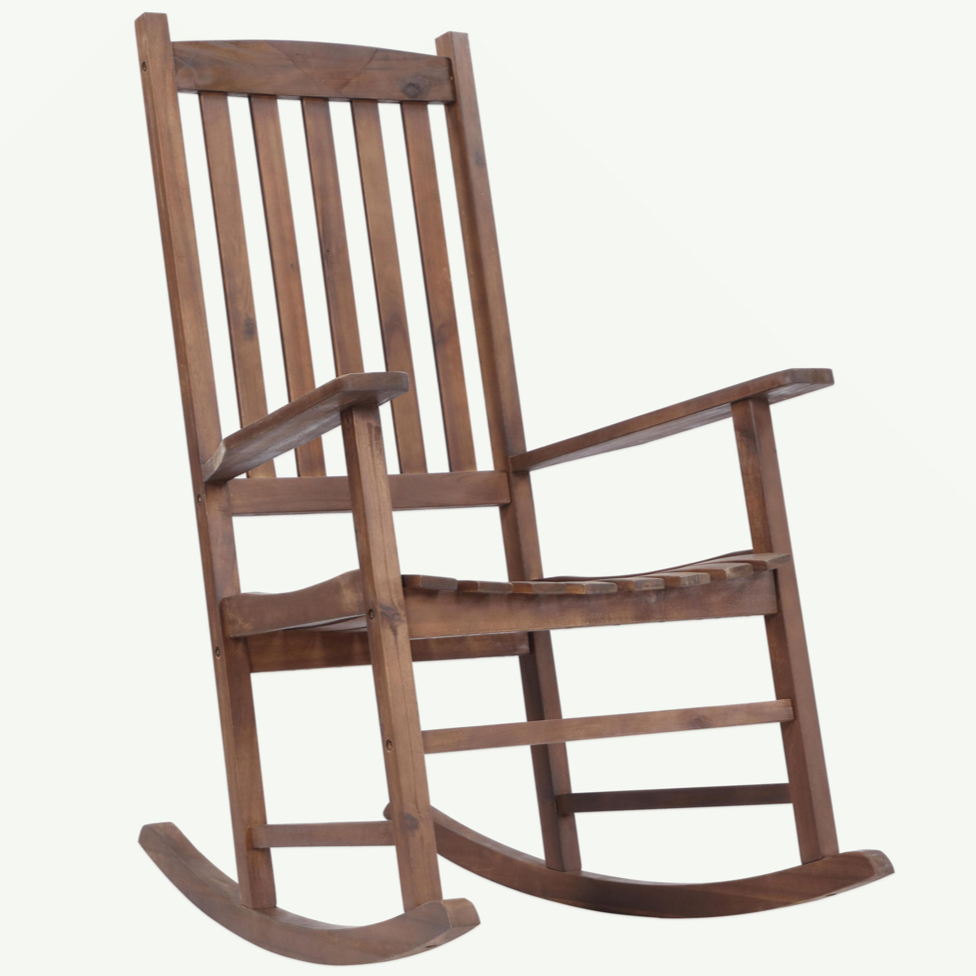 Winston Porter Outdoor Acacia Wood Rocking Chair Brown, Rustic ...