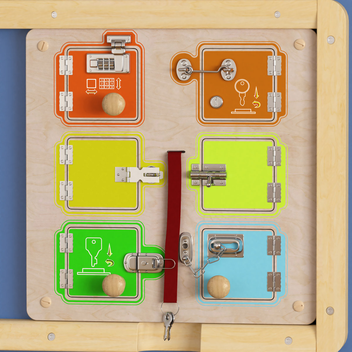 Bright Beginnings Commercial Grade Wooden Locks and Buckles STEAM Wall ...
