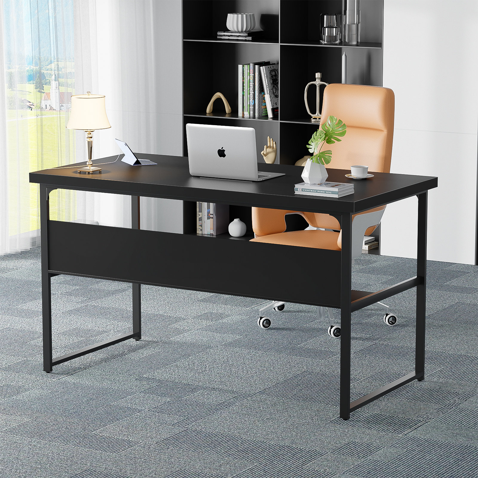 17 Stories Saturna 53'' Computer Desk with Charging Station and ...