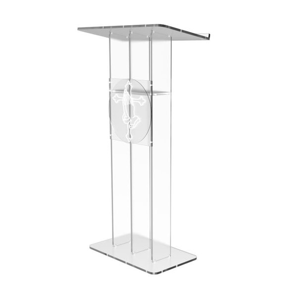 FixtureDisplays Clear Podium Plexiglass Lecturn Transparent Church ...