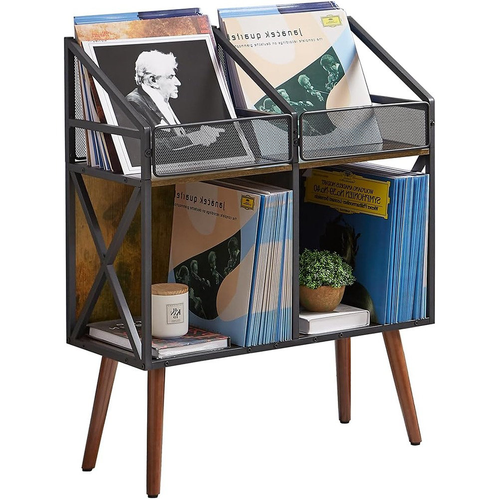 MAXAYA Record Storage Holder Rack,250 LP Wooden Record Display Table ...