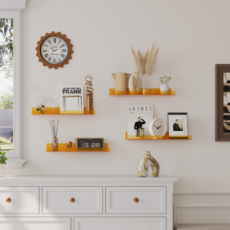 Wrought Studio Jaquita Floating Shelf, Wall Mounted Display Shelves for ...