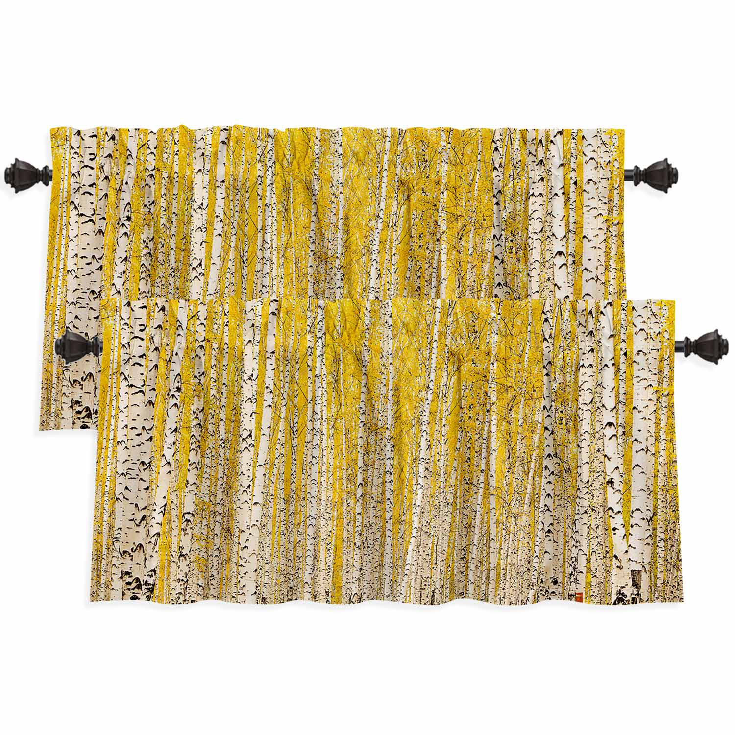 Ophelia & Co. Orange 52"W Autumn Birch Forest October Tree Fall Window ...