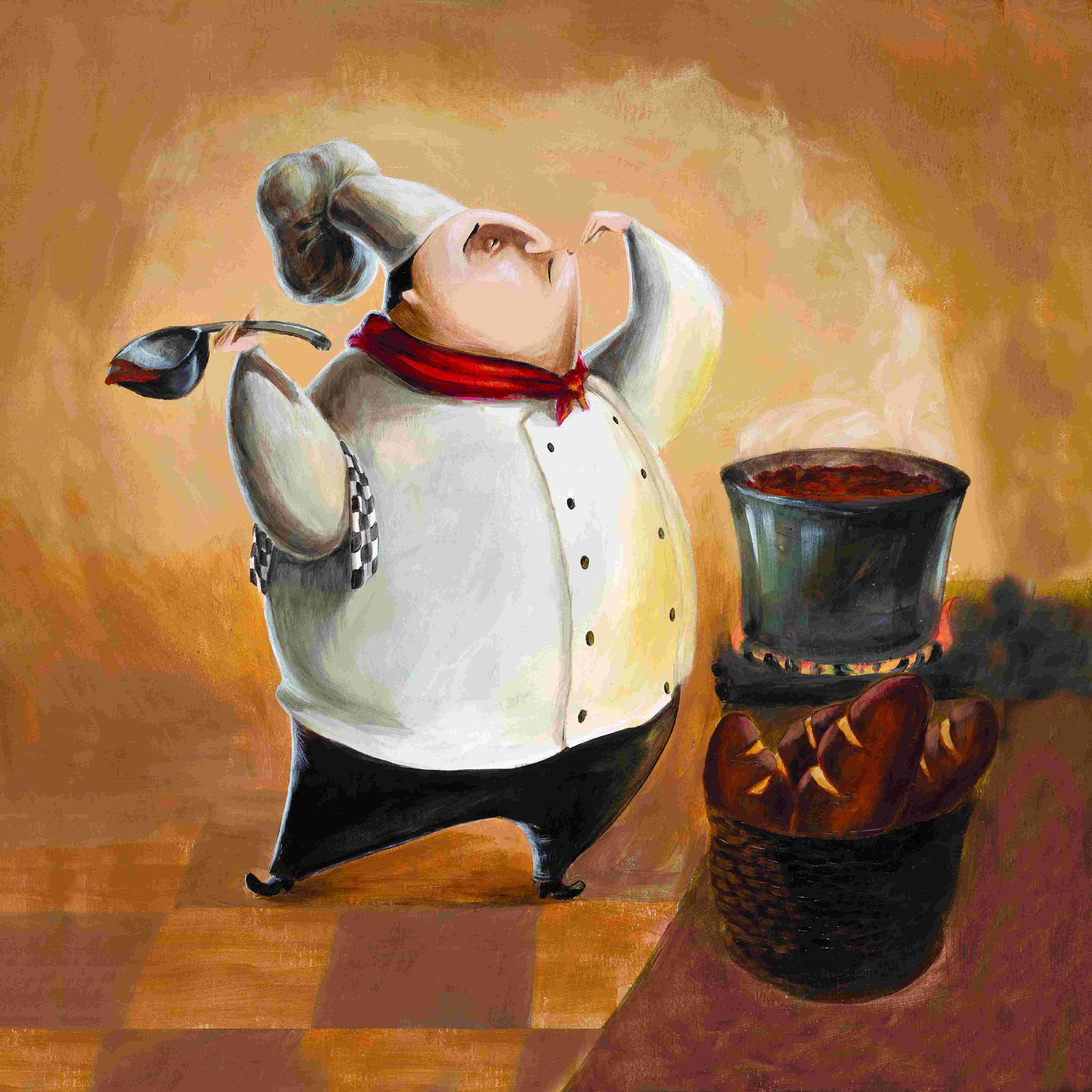 Fleur De Lis Living Souper Chef - Wrapped Canvas Graphic Art | Wayfair