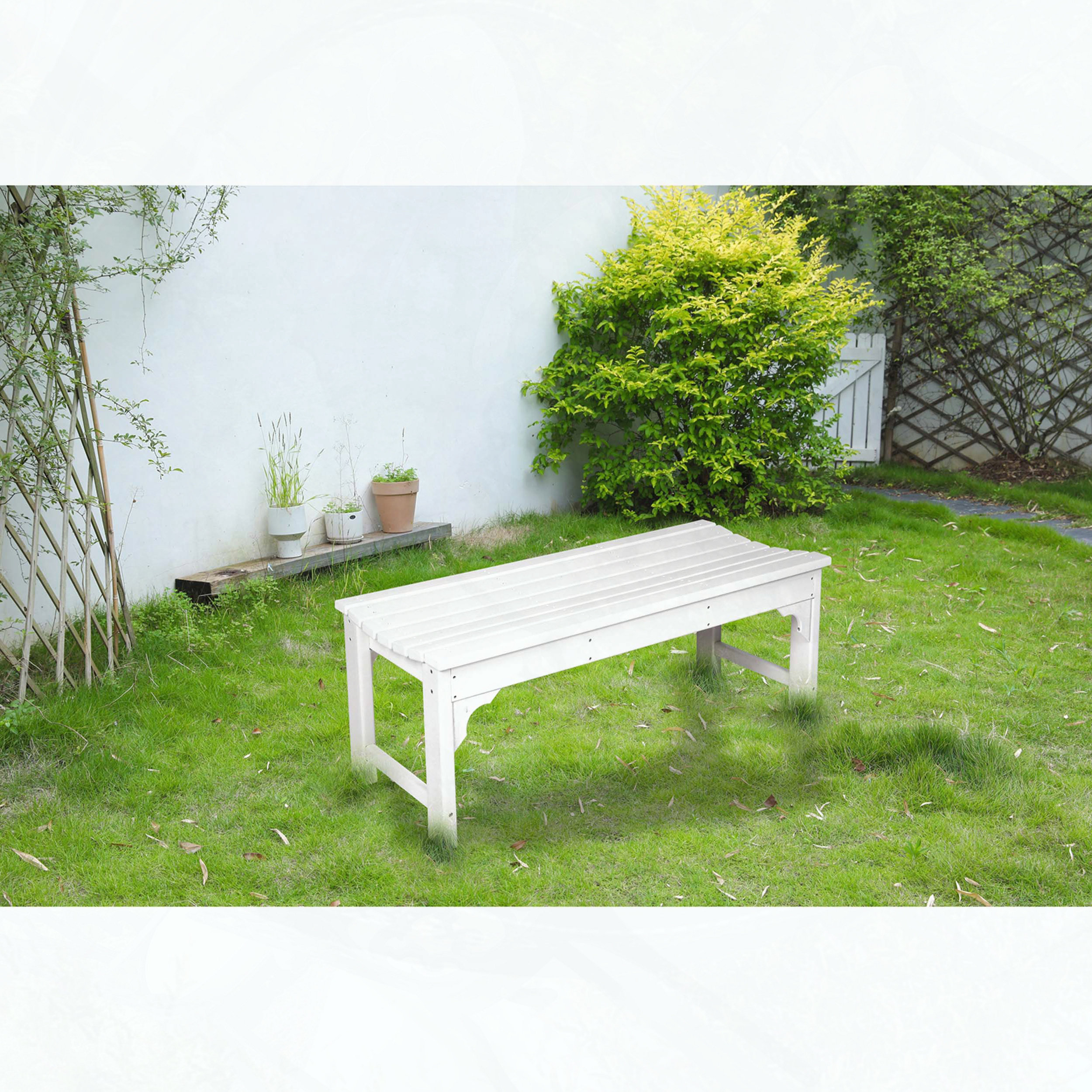 Latitude Run® Backless HDPE Adirondack Bench – Recycled Poly Lumber for ...