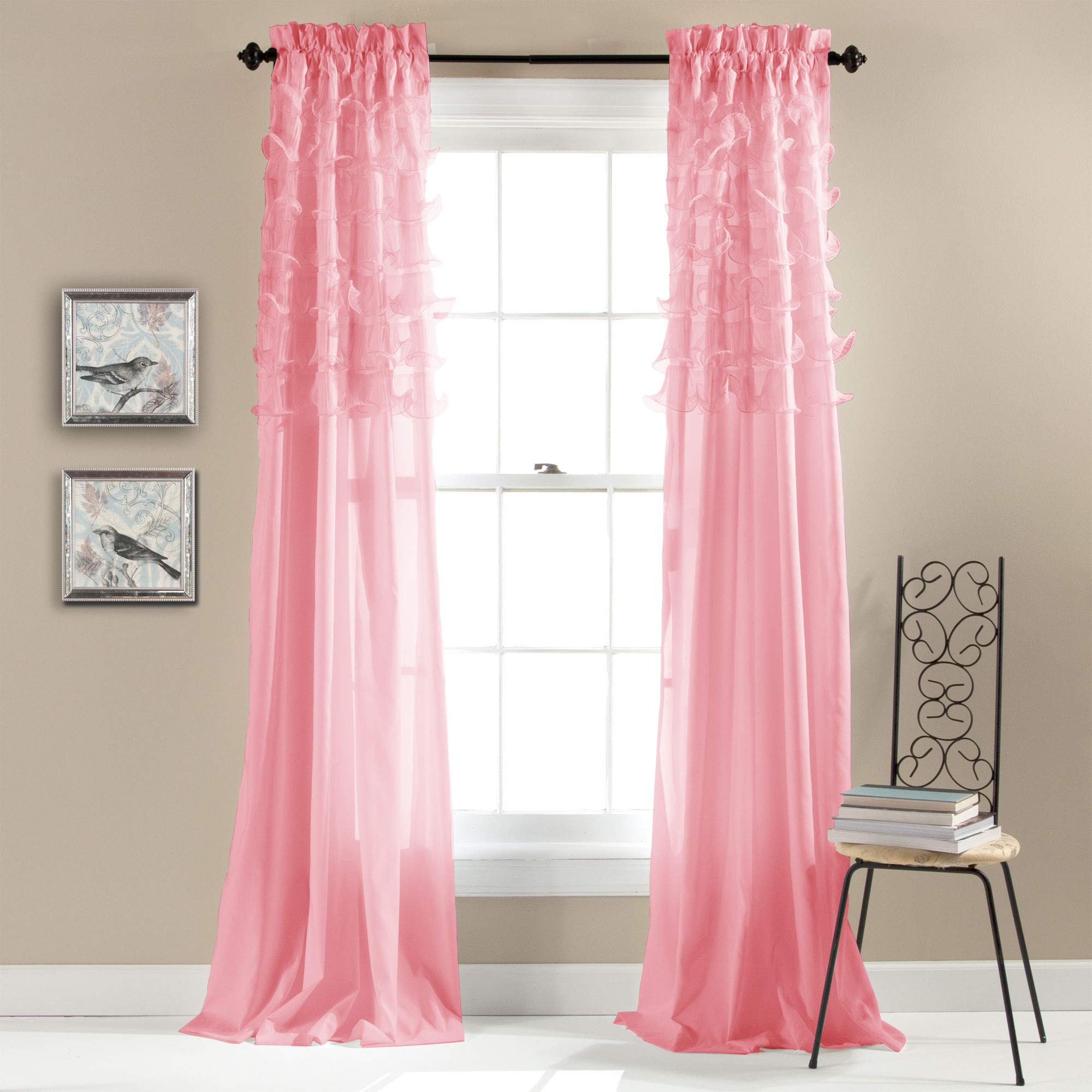 Red Barrel Studio® Ruffled Vintage Chic Style Window Panel Set | Wayfair