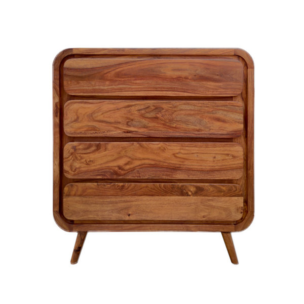 Union Rustic Pappas 4 Drawer 85Cm W Solid Wood Chest Of Drawers ...