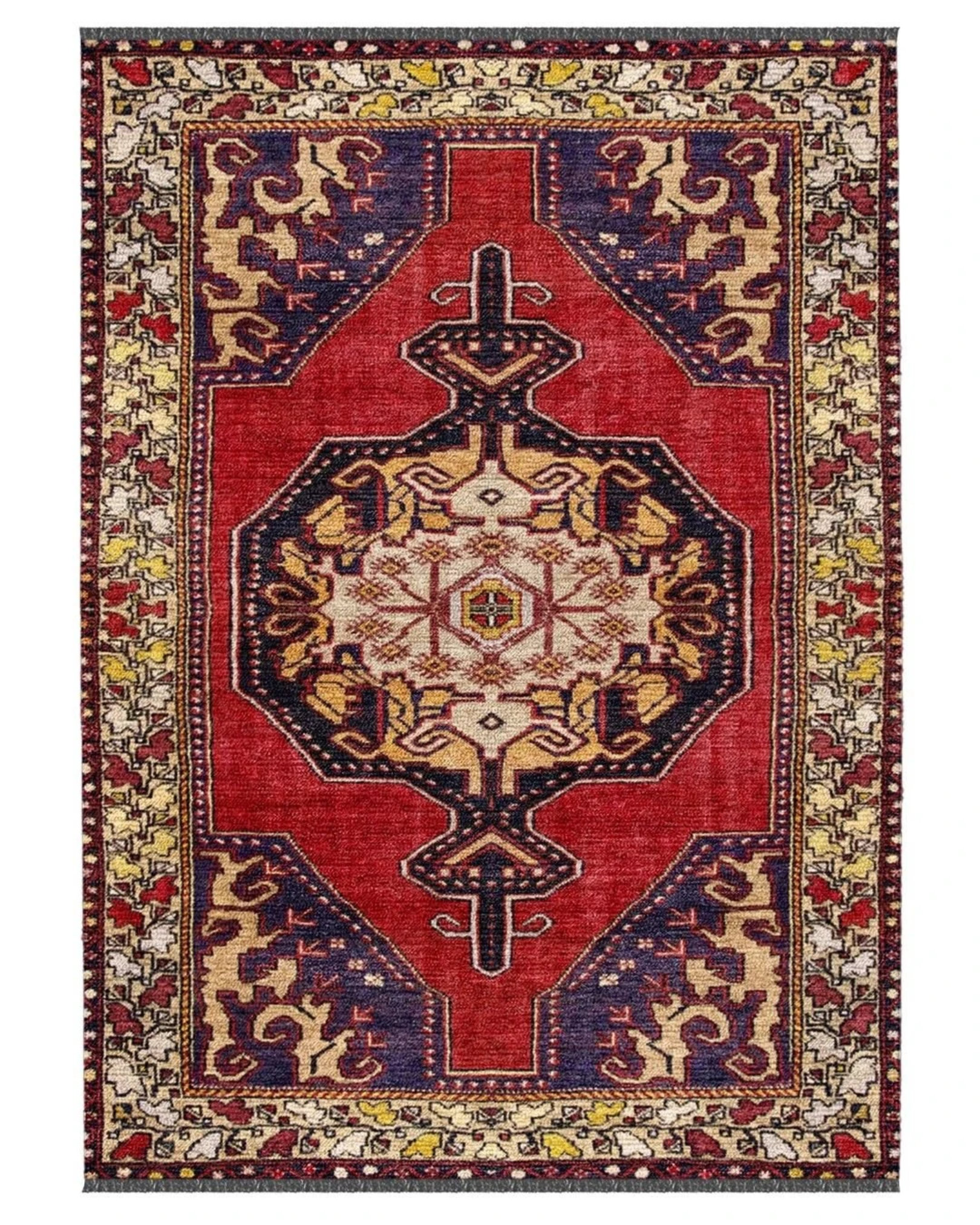 Bungalow Rose Tormey Moroccan Red Machine Woven Cotton Polyester Area ...