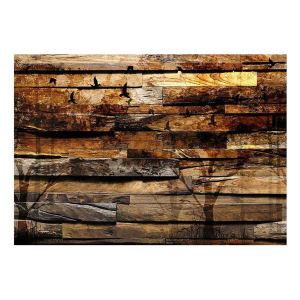 Loon Peak® Peel & Stick Wall Mural - Old Cabin Wood Background ...