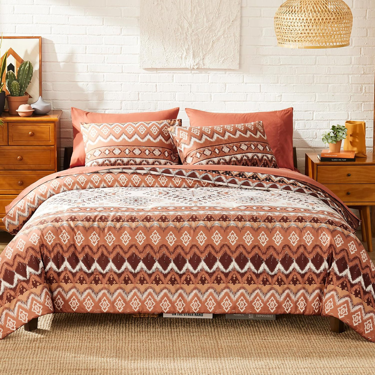 CoastalCart Comforter Set, Boho Aztec Comforter Set 7 Pieces, All ...