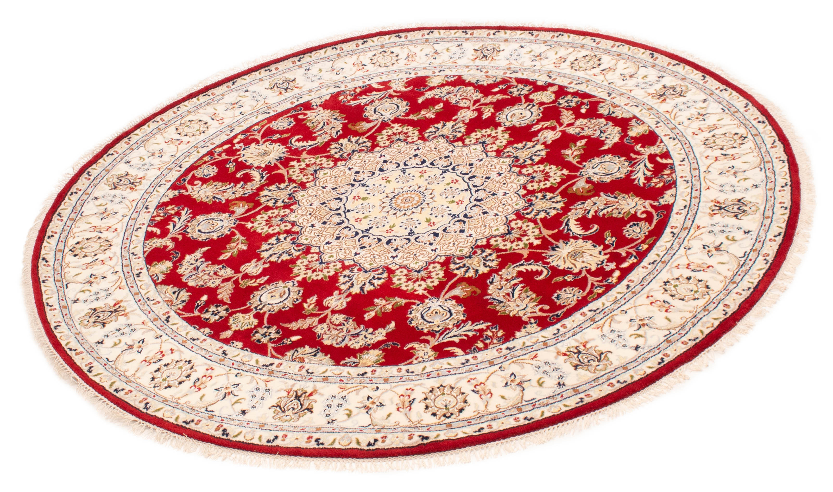 Bloomsbury Market Hand-knotted Nain Red Rug 6'11" x 6'11" | Wayfair