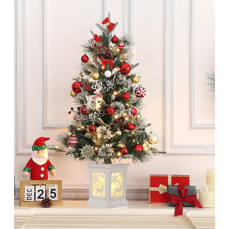 The Holiday Aisle® 3Ft Artificial Christmas Tree With 78 Warm White Led ...