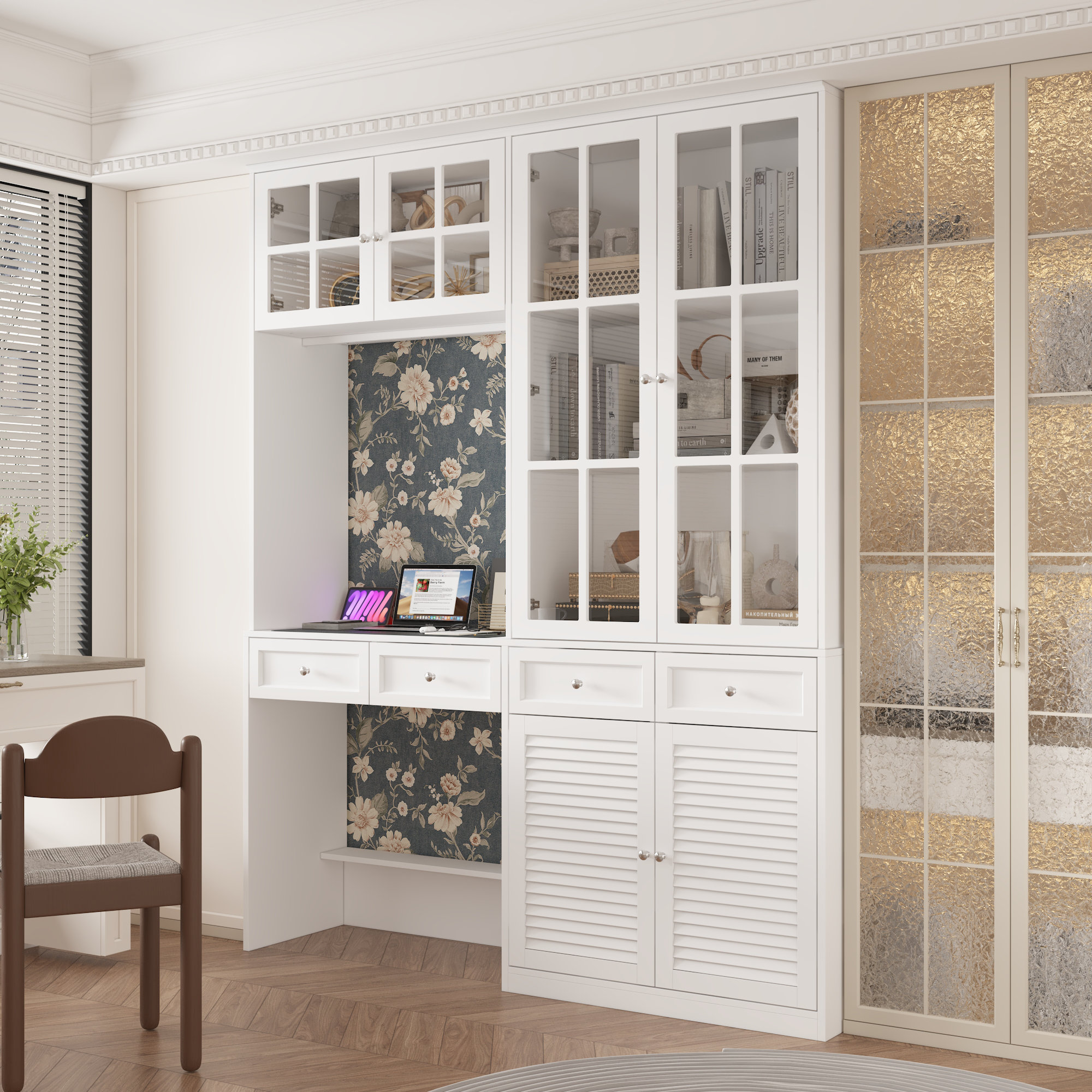 Red Barrel Studio® Multifunctional Desk With Integrated Bookcase And ...