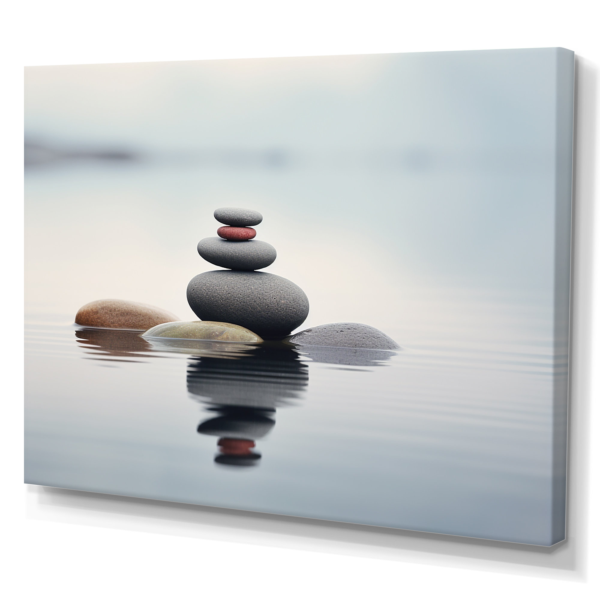 Beachcrest Home™ Blue Zen Serenity of Spiritual Stones in Water IV ...