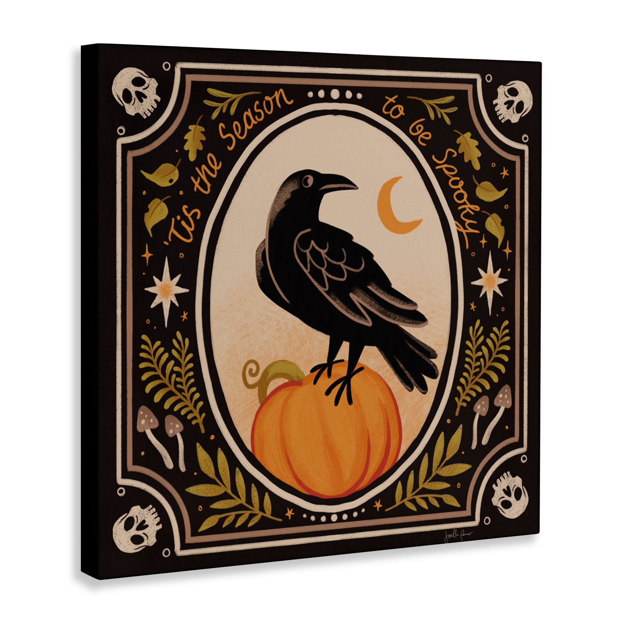 The Holiday Aisle® Spooky Season Black Crow Canvas, design by Janelle ...