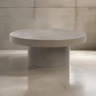 Benjara 36 Inch Coffee Table, Concrete Round Top, Thick Pillar Padestal ...