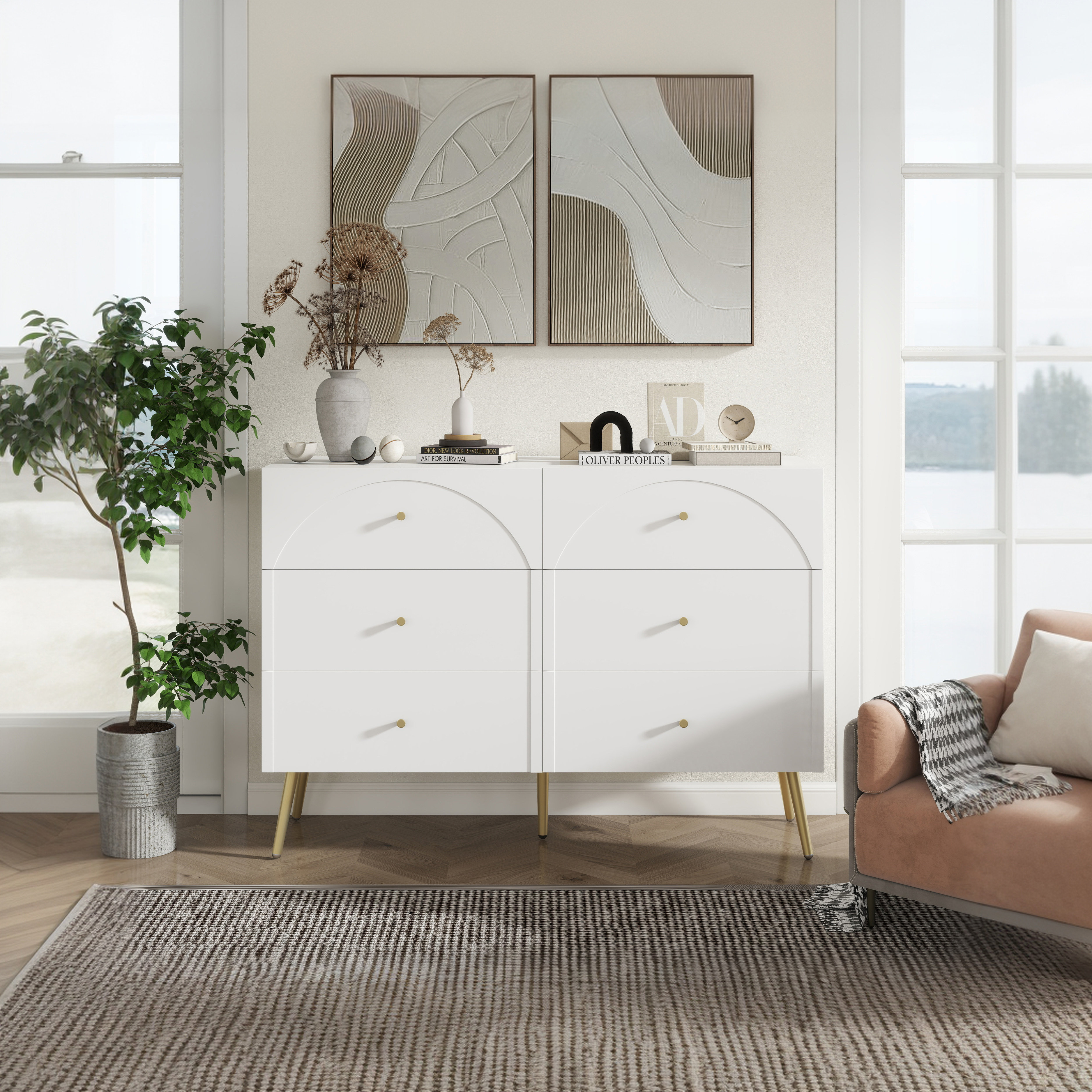 Mercer41 Metal Legs 6 Drawer Dining Cabinet Multi-Purpose Storage Cabinet - Wayfair Canada