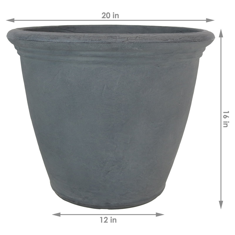 Kelly Clarkson Home Kristie Round Polyresin Outdoor Planter Pot with a ...