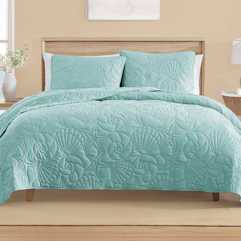 Winston Brands Elegant Seashell Pattern Quilt Set | Wayfair
