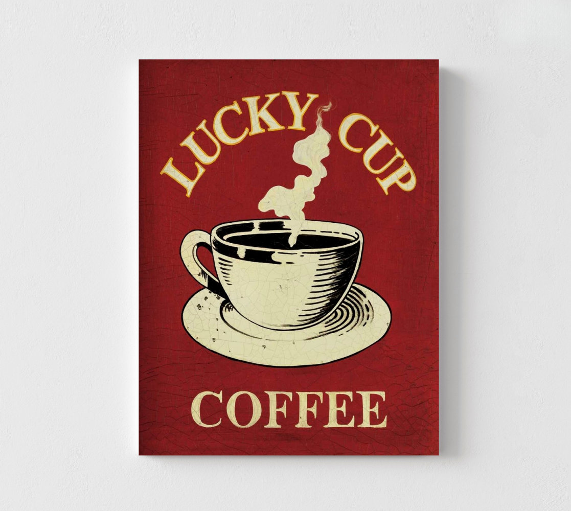 WeFrameArt Lucky Cup By Catherine Jones, Coffee Lover Gift Idea, Coffee ...