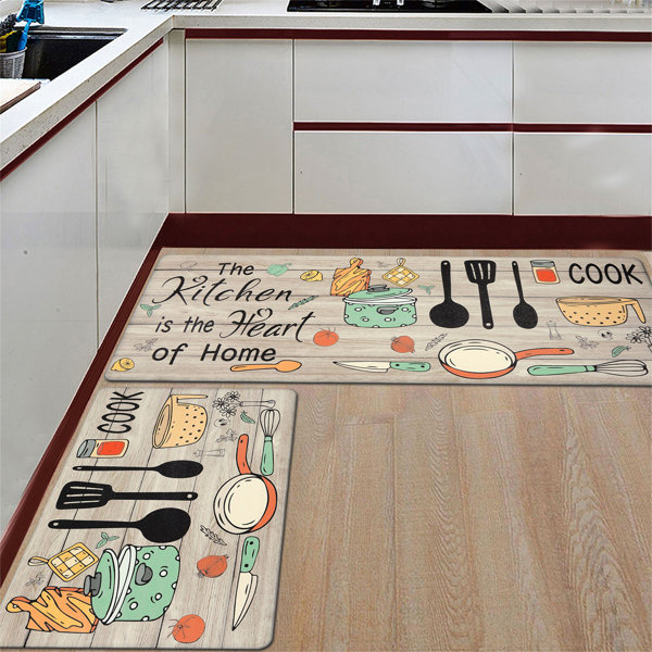 Trinx Duwaine Anti-Fatigue Non-Skid Waterproof Kitchen Mat (Set of 2 ...