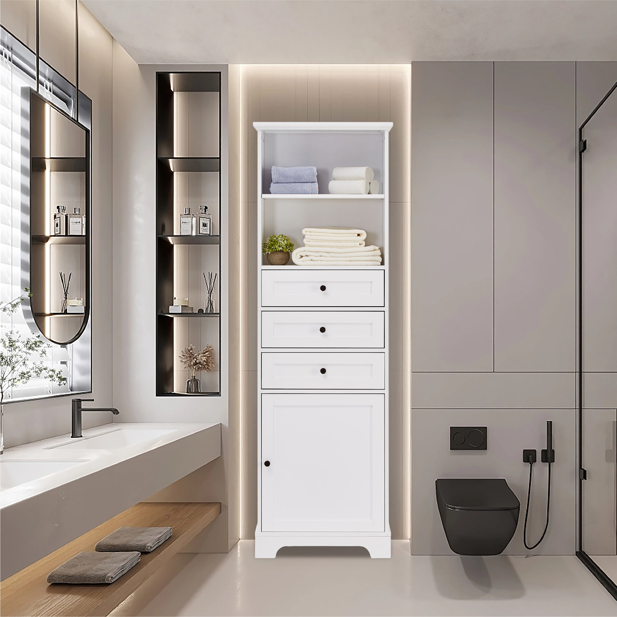 Latitude Run® Daleth Freestanding Bathroom Cabinet | Wayfair